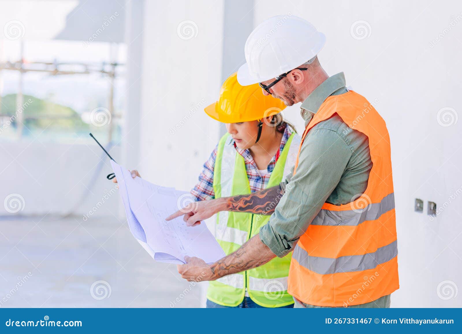 Engineer Worker Team Builder Working Together Teamwork Talking Together ...