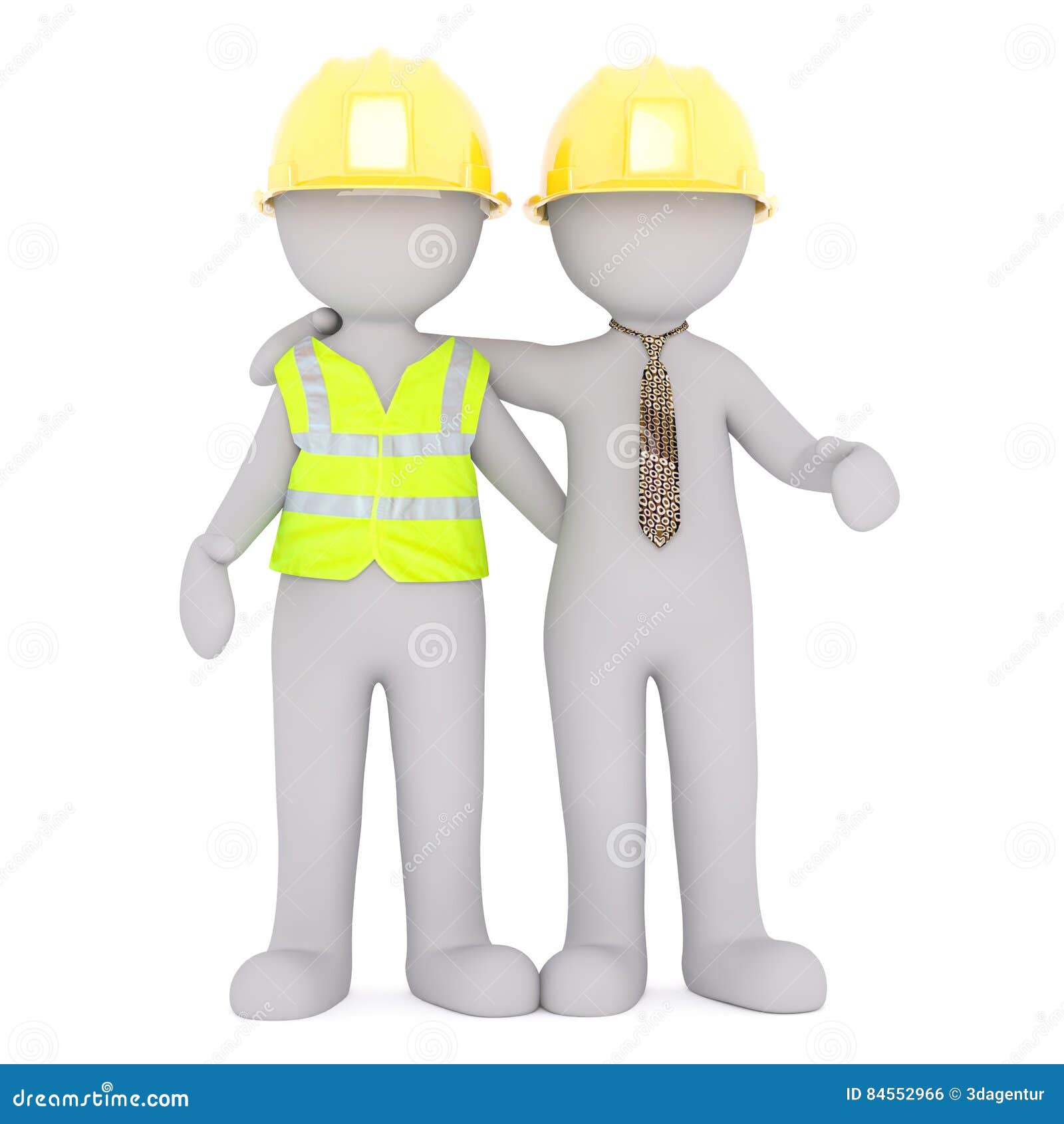 Engineer and Worker Together Concept Stock Illustration - Illustration ...