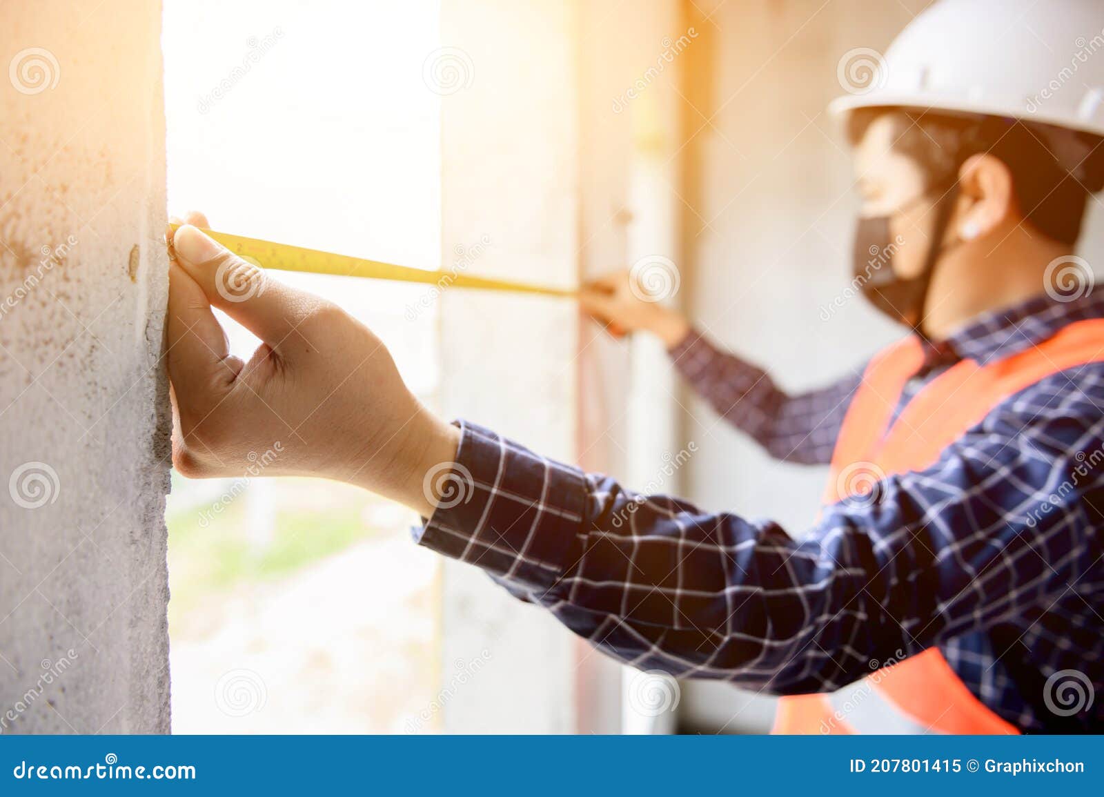 Engineer Working Alone at Construction Property Stock Image - Image of ...