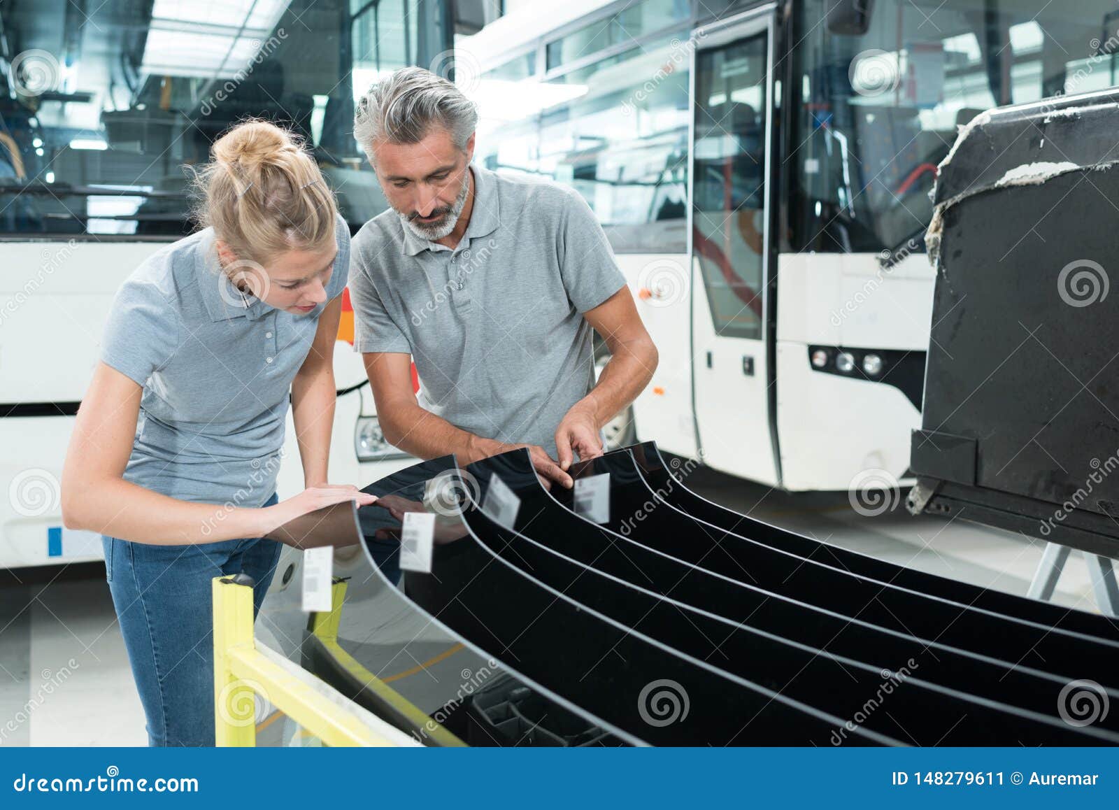 Engineer working on bus stock image. Image of machine - 148279611