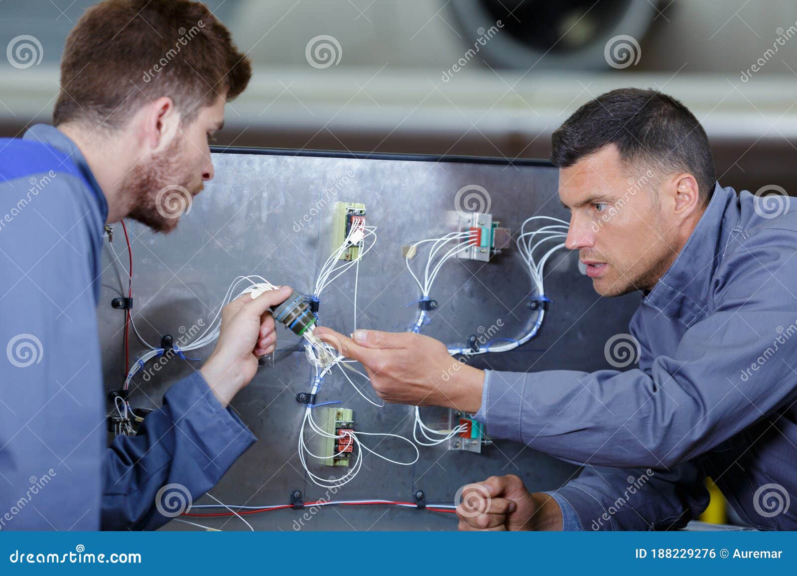 Engineer Working on Checking and Maintenance Equipment Stock Photo ...