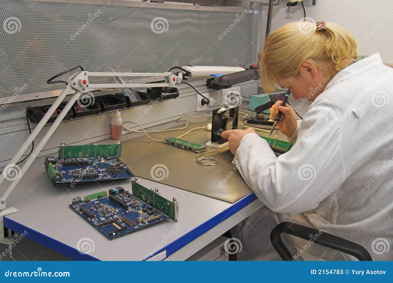 Engineer Working with Circuits Stock Image - Image of lamp, facility ...