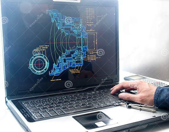 Working on laptop stock image. Image of drawing, tool - 185123521