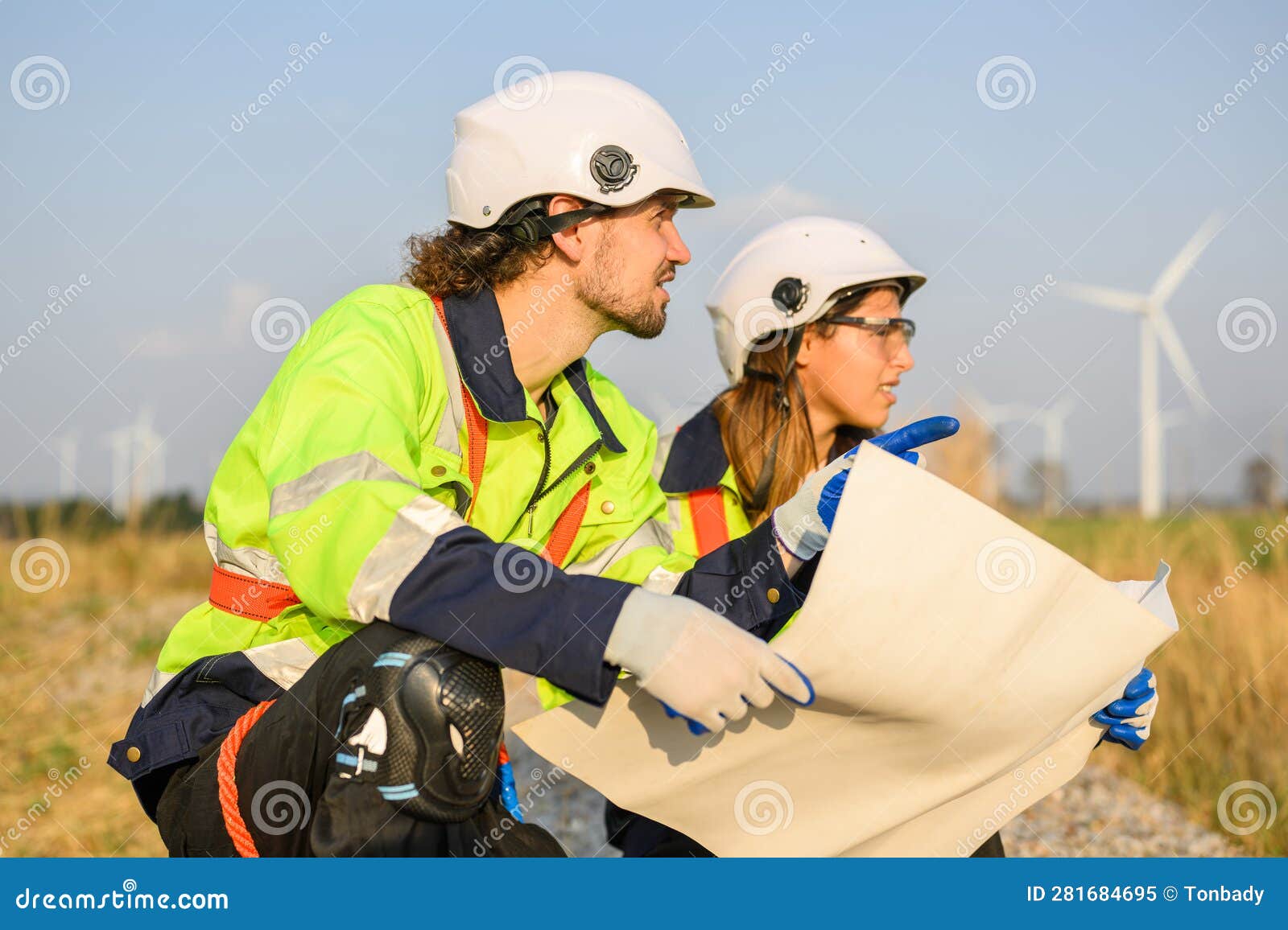 Engineer Working with Confident. Worker Outdoor Working. Mega Project ...