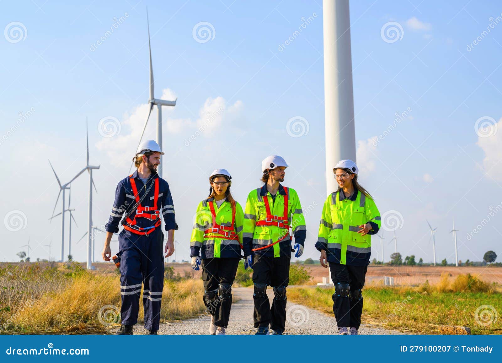 Engineer Working with Confident. Worker Outdoor Working. Mega Project ...