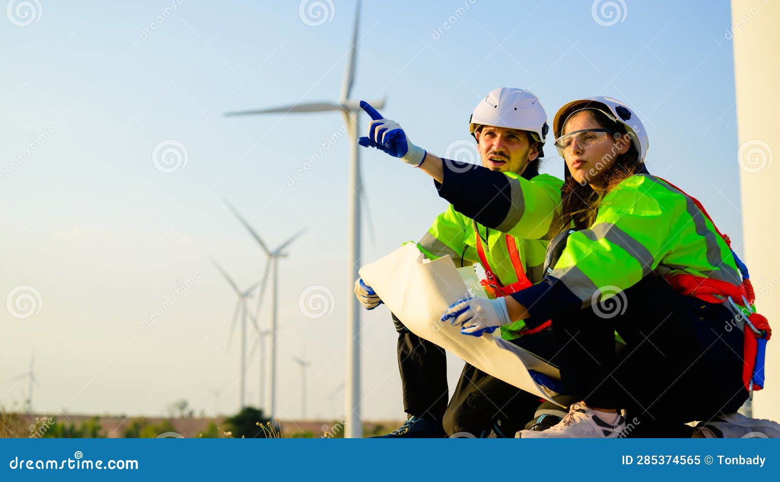 Engineer Working with Confident. Worker Outdoor Working. Mega Project ...