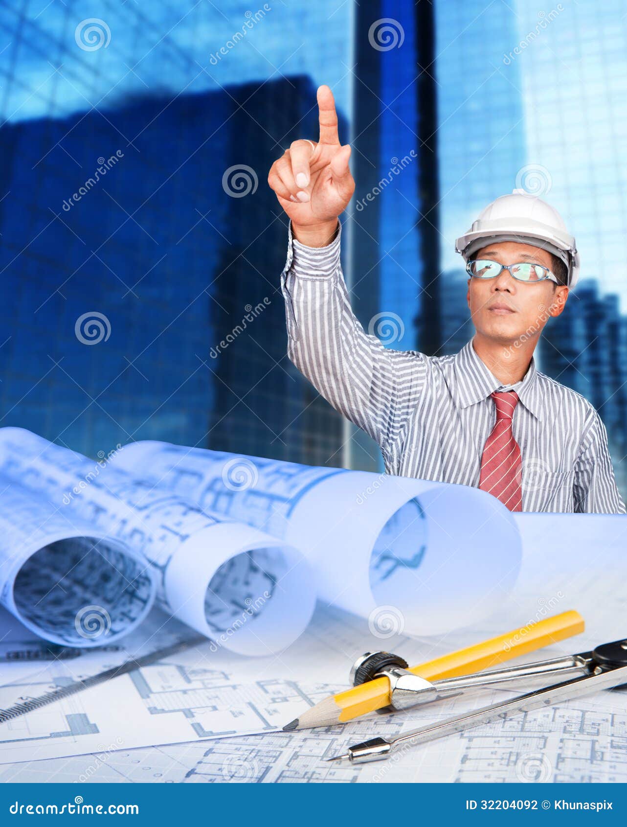 Engineer Working On Construction Theme Background Royalty-Free Stock ...