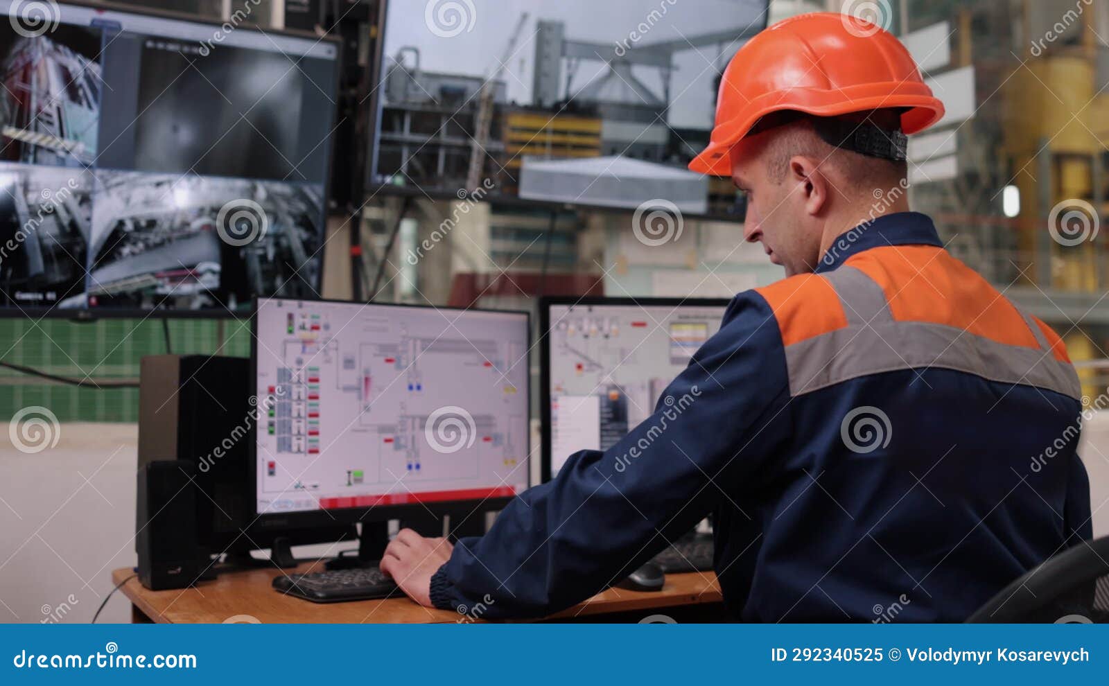 Engineer Working, Control Room, Technician Man Stock Video - Video of ...