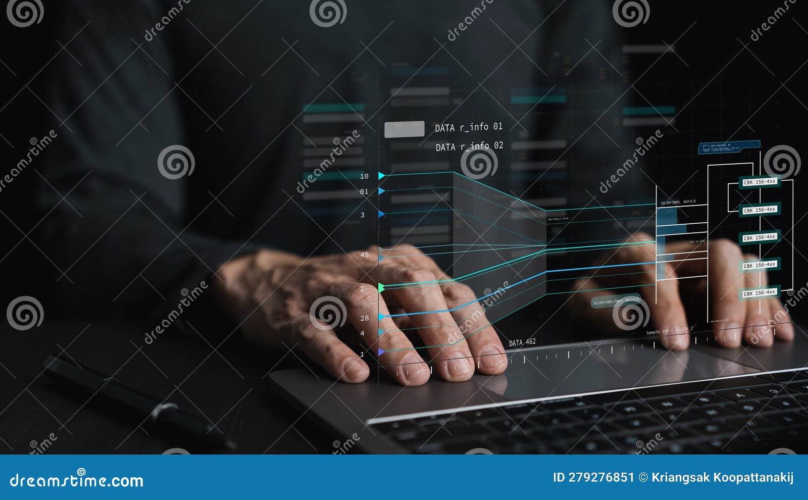 Engineer Working With Database For Digital Data Design Or Cyberspace Network And Connection