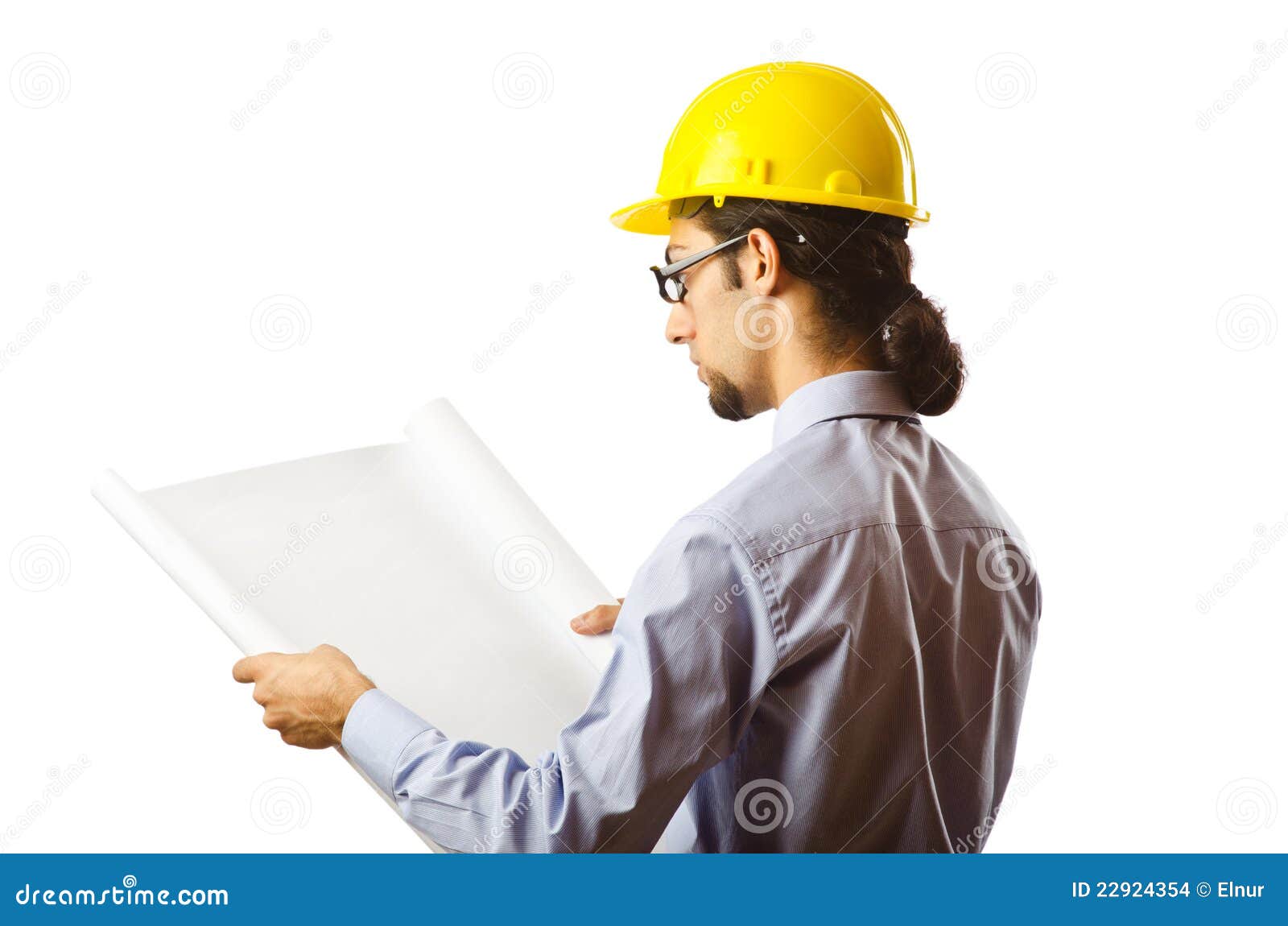 Engineer Working with Drawings Stock Photo - Image of foreman, builder ...