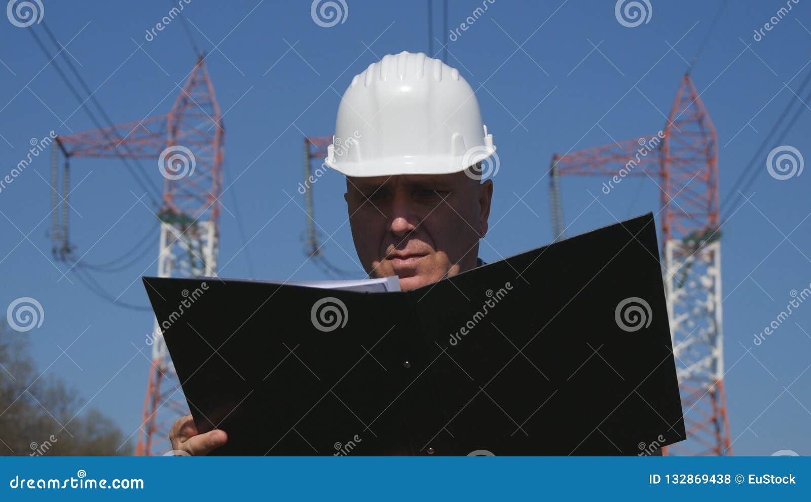 Engineer Working in Energetic Industry Use Agenda Make Maintenance ...