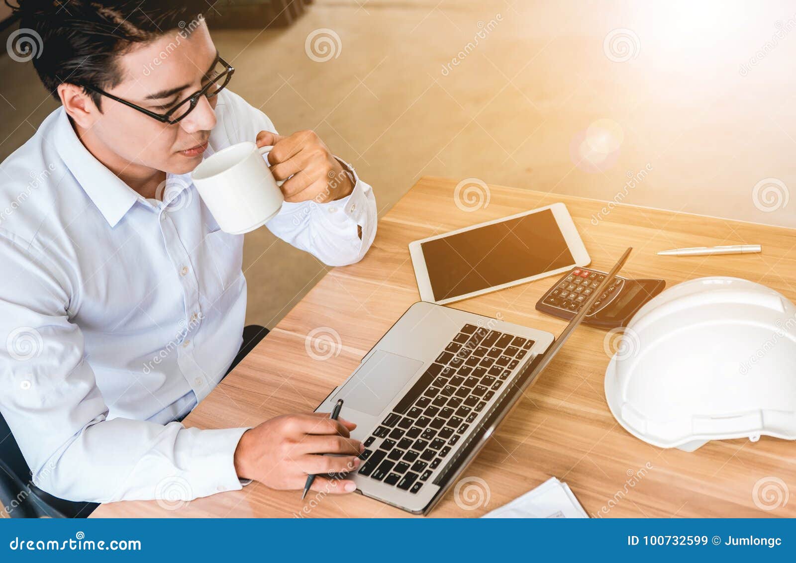 Engineer working. stock image. Image of businessman - 100732599