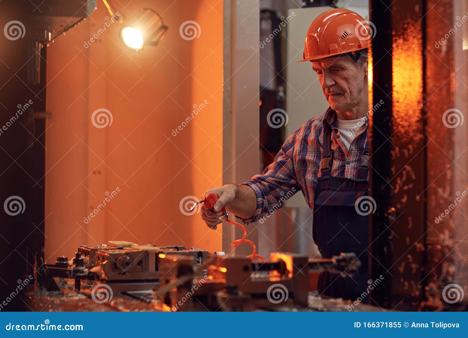 Engineer Working with Equipment in the Plant Stock Image - Image of ...