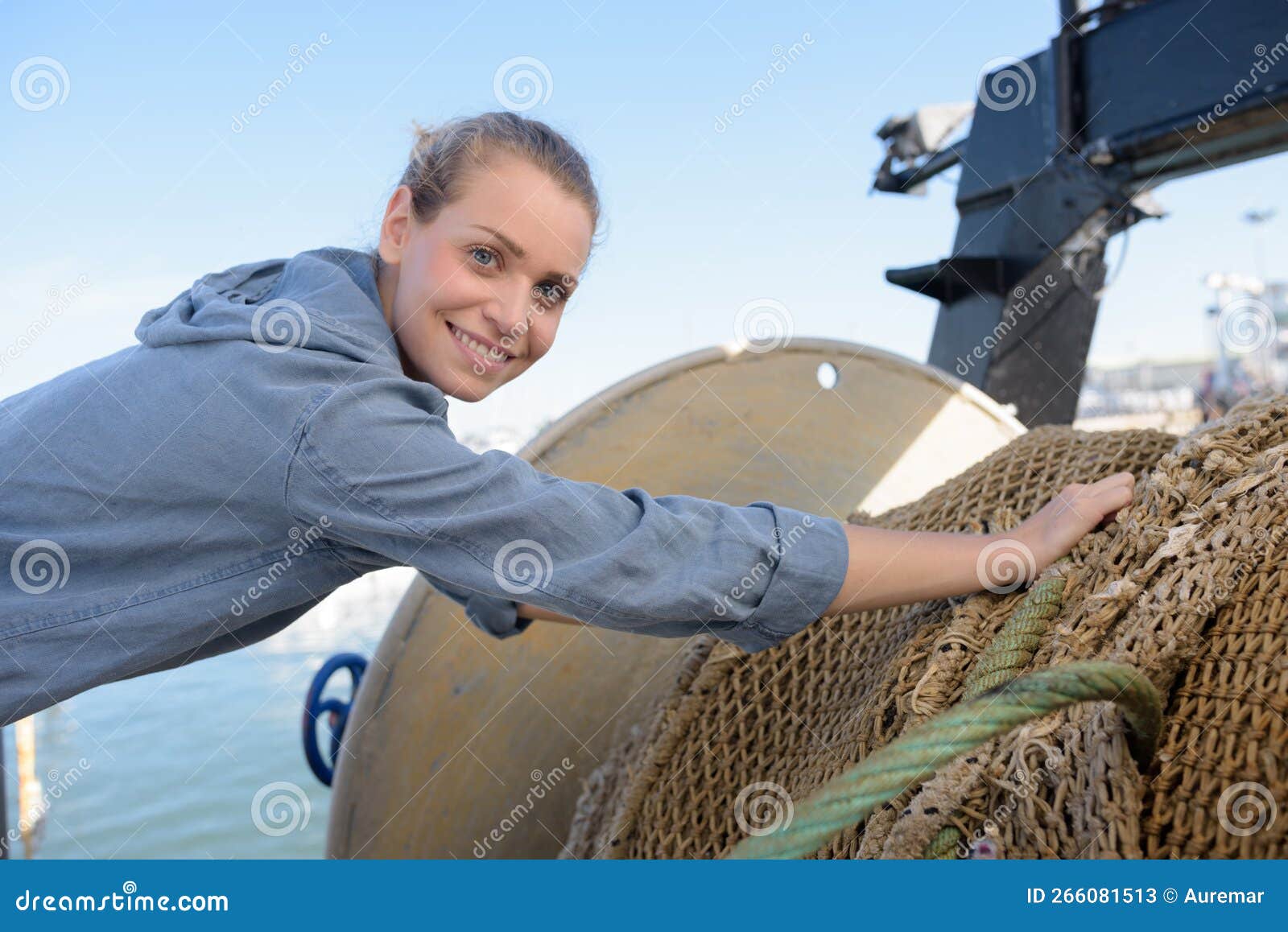 Engineer Working in Front Container on Ship Port Stock Image - Image of ...
