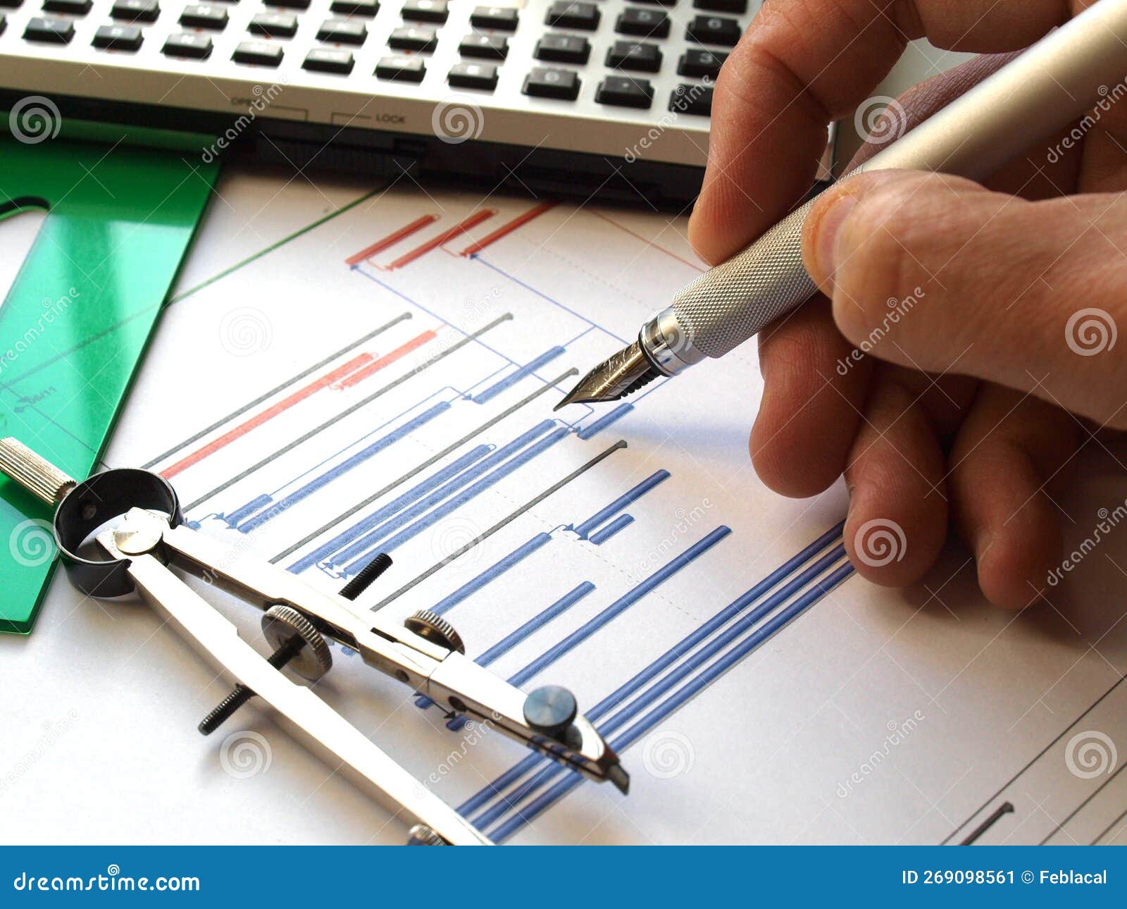 Gantt Chart Timeline Diagram Stock Image - Image of finance, marketing ...