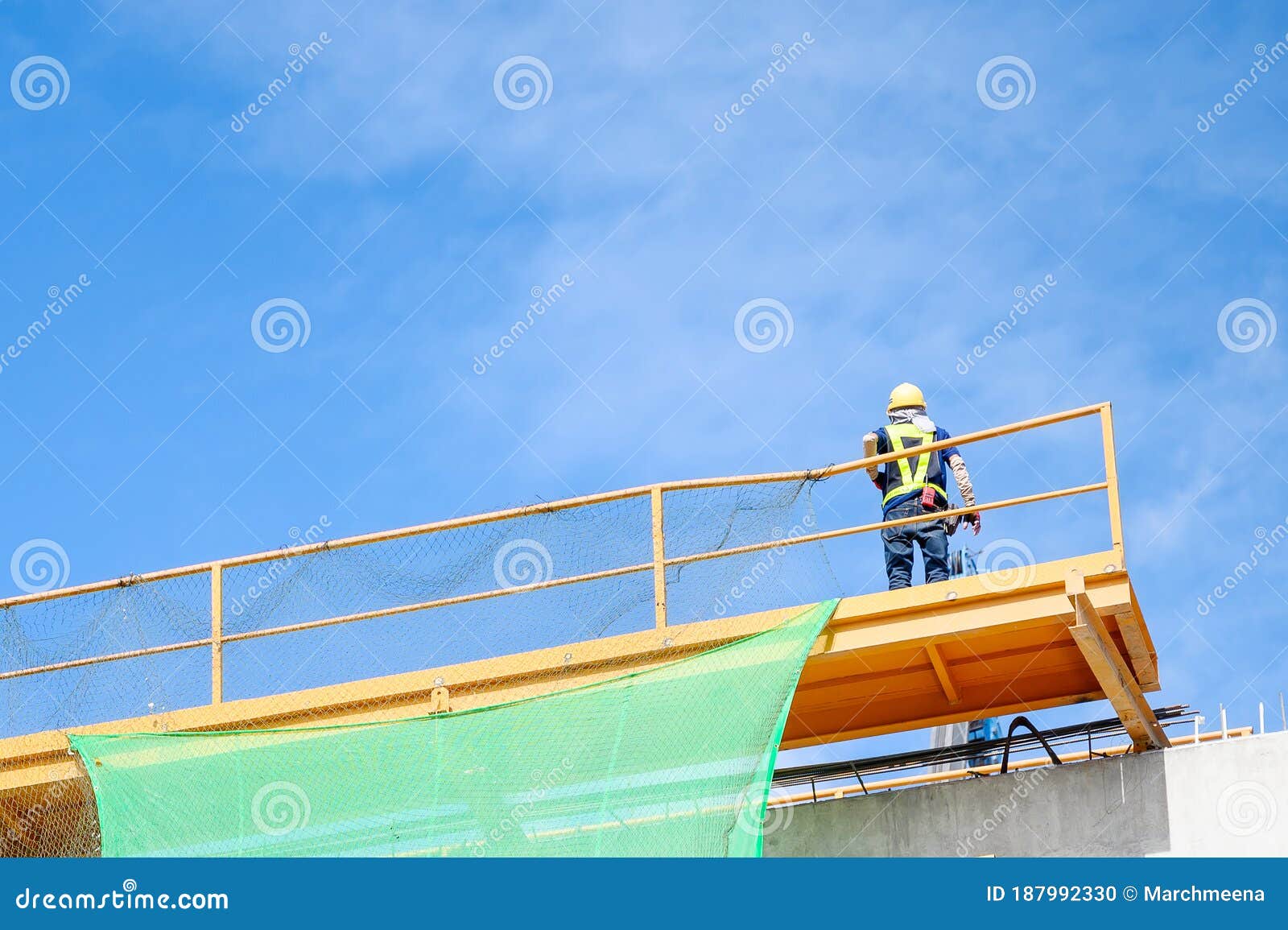 Engineer Working on High Ground Construction Site Stock Photo - Image ...