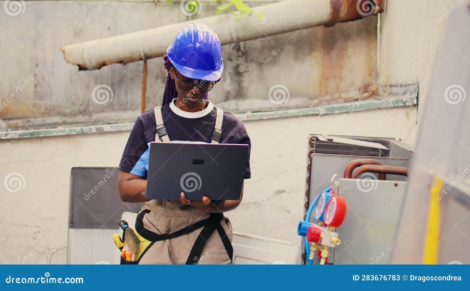 Engineer Working on HVAC System Stock Video - Video of capacity ...