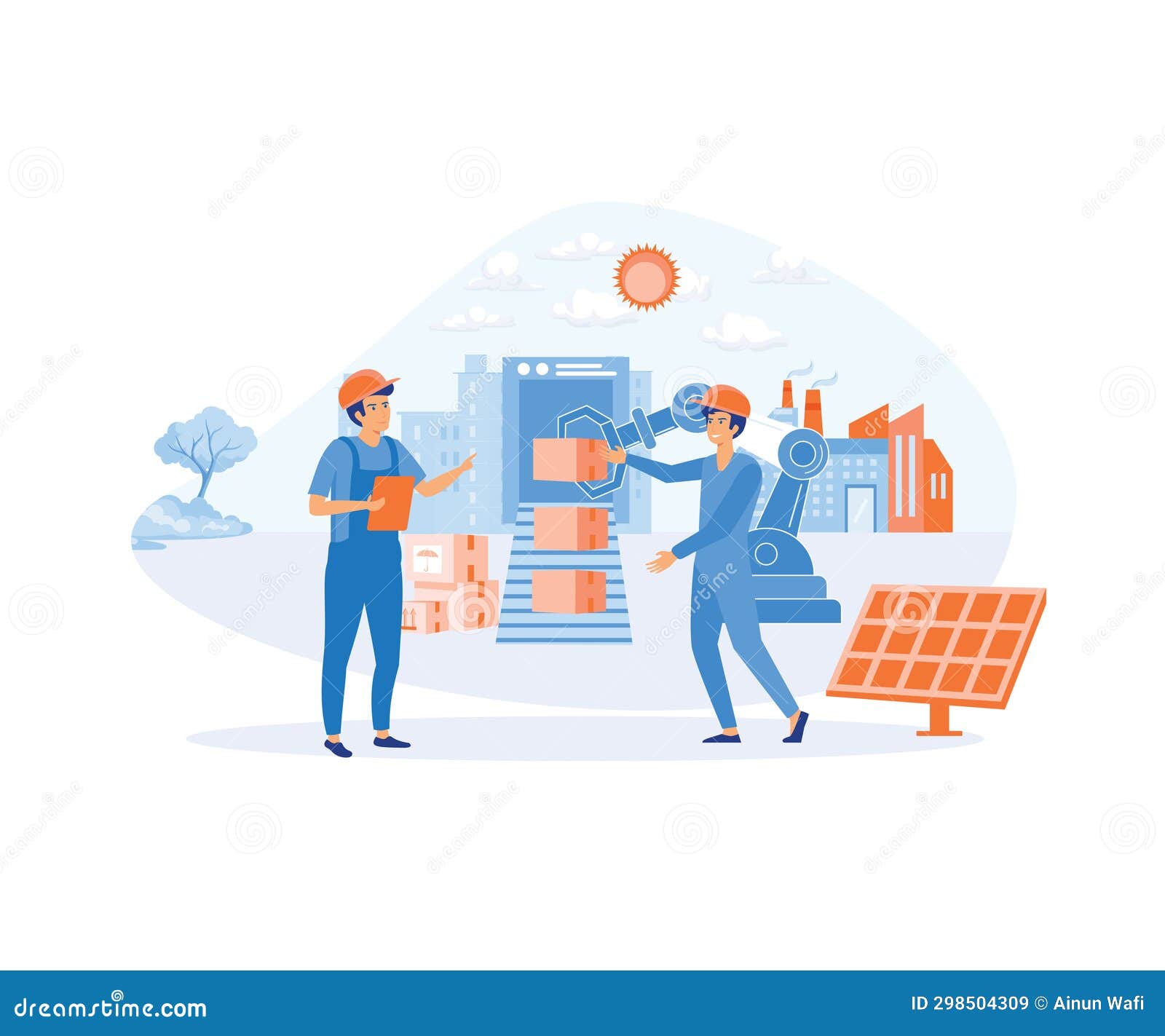 Engineer Working with Interactive Interface. Smart Industry, Innovative ...