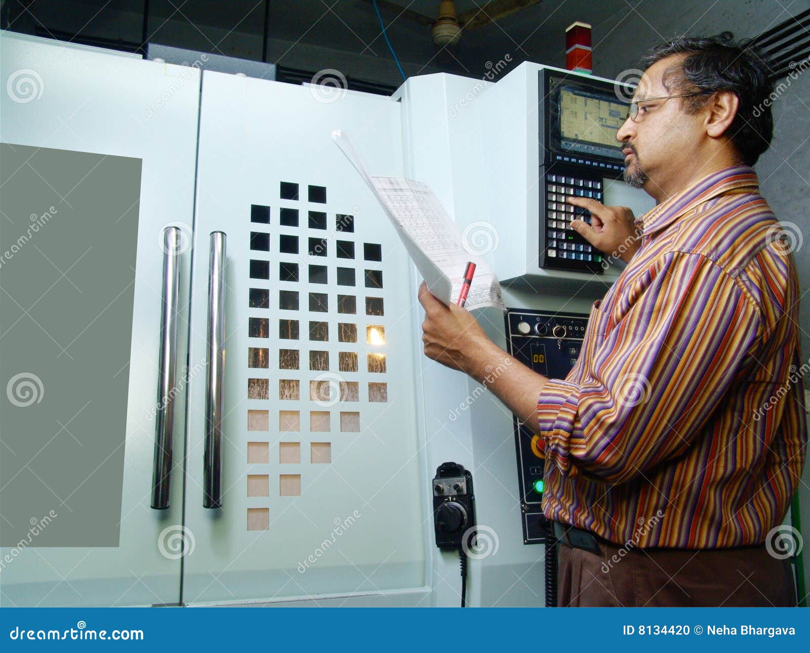 Engineer Working on Machine Stock Photo - Image of working ...
