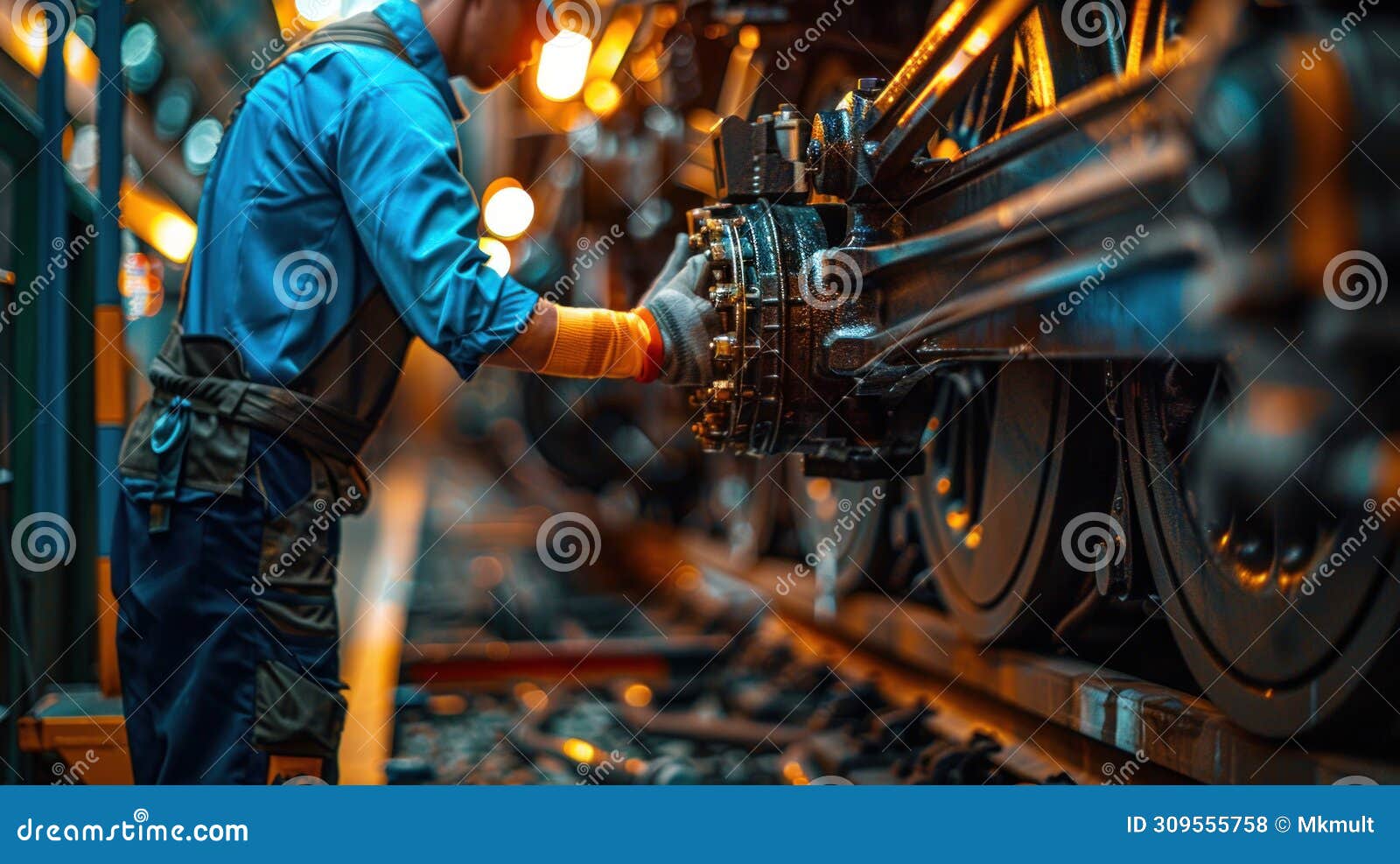 Engineer Working on Machine in Factory Stock Photo - Image of repair ...