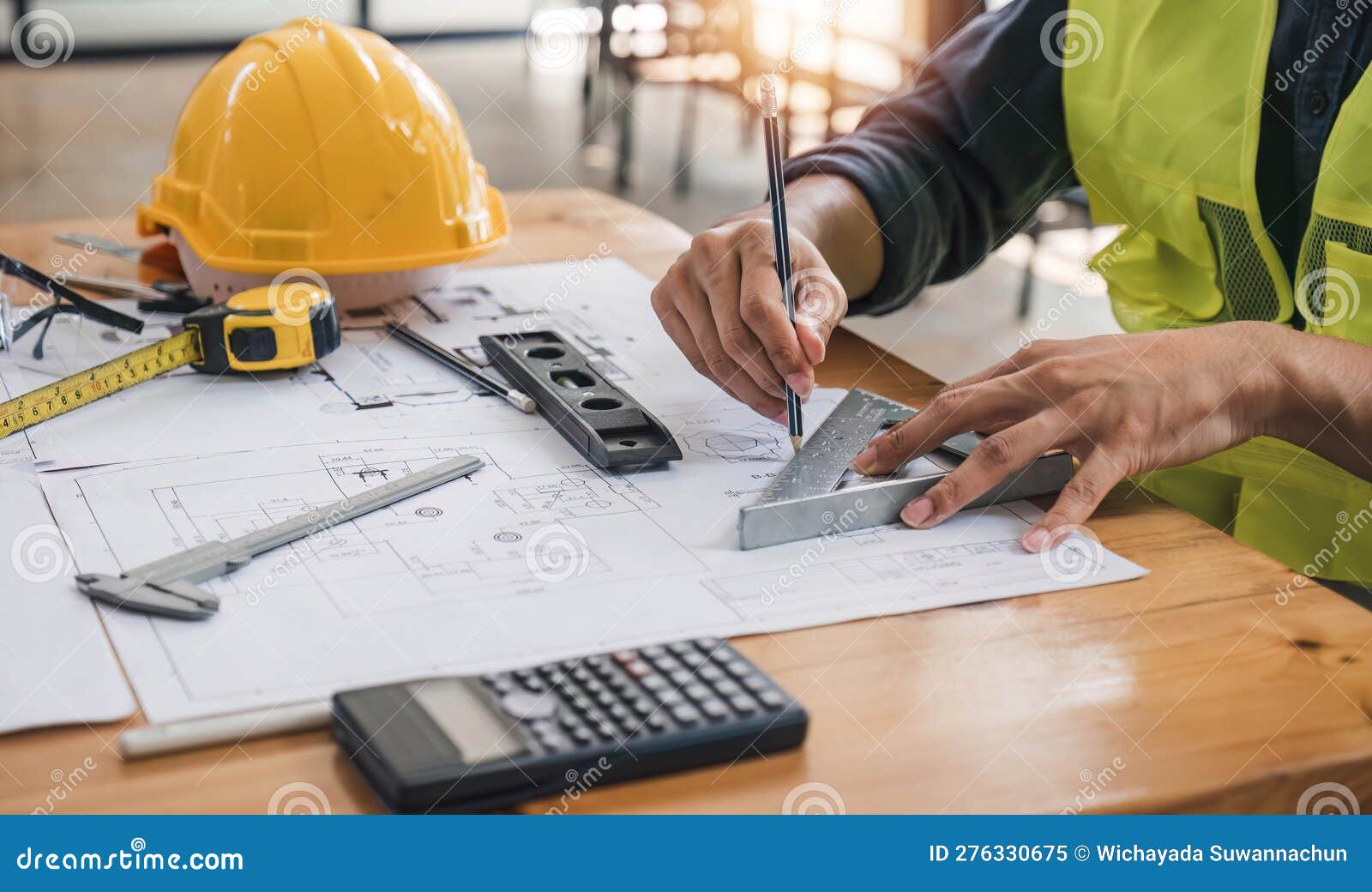 Engineer Working, Meeting, Discussing,designing, Planning, Measuring ...