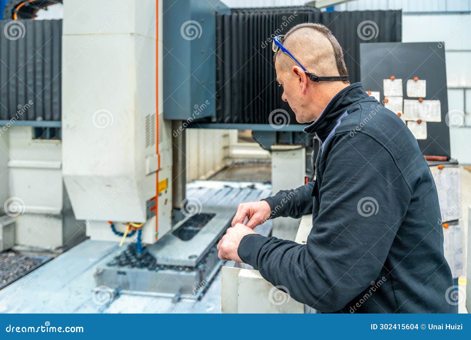 Engineer Working in a Milling Cnc Machine Stock Photo - Image of ...