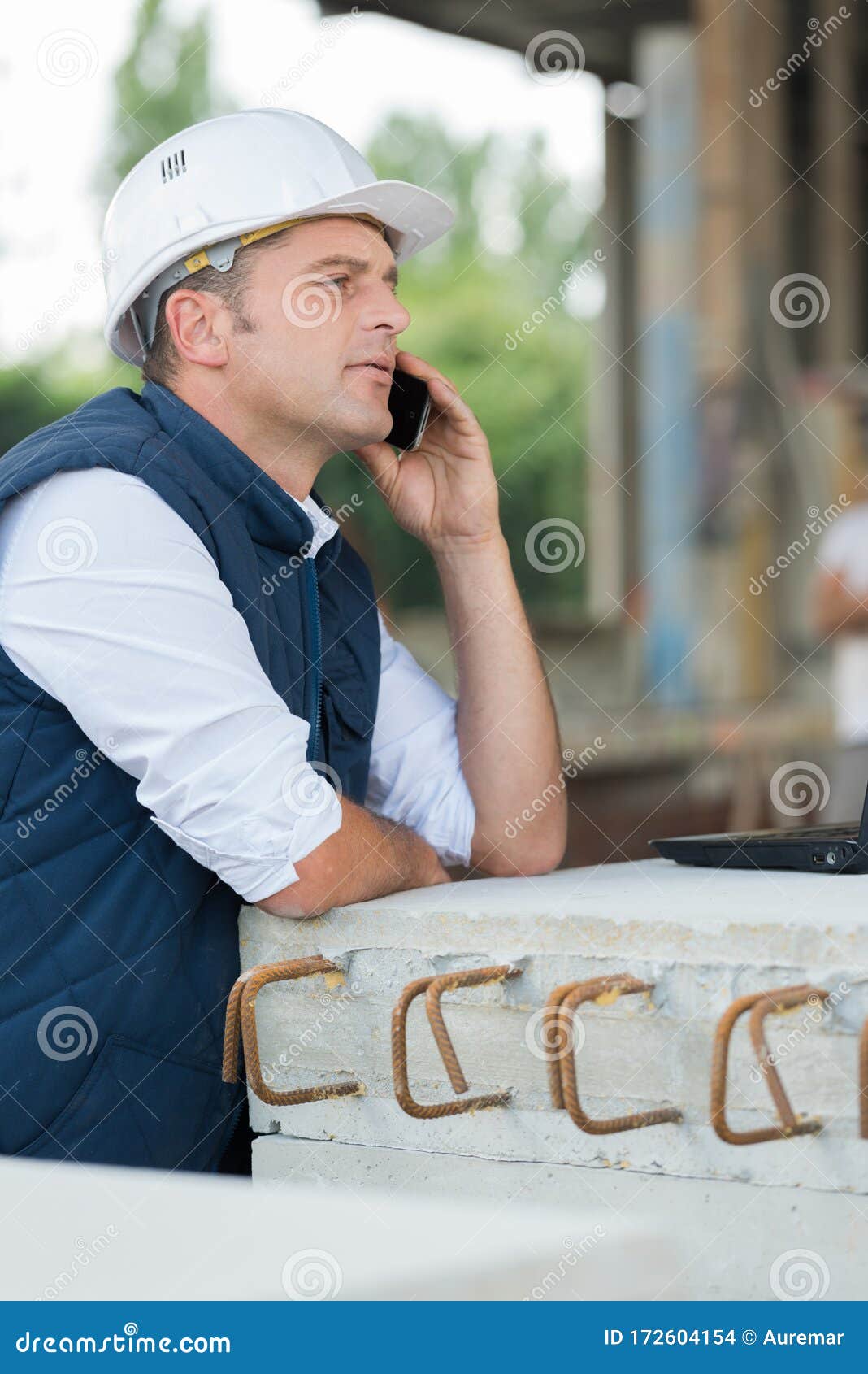Engineer working outdoors stock photo. Image of sitemanager - 172604154