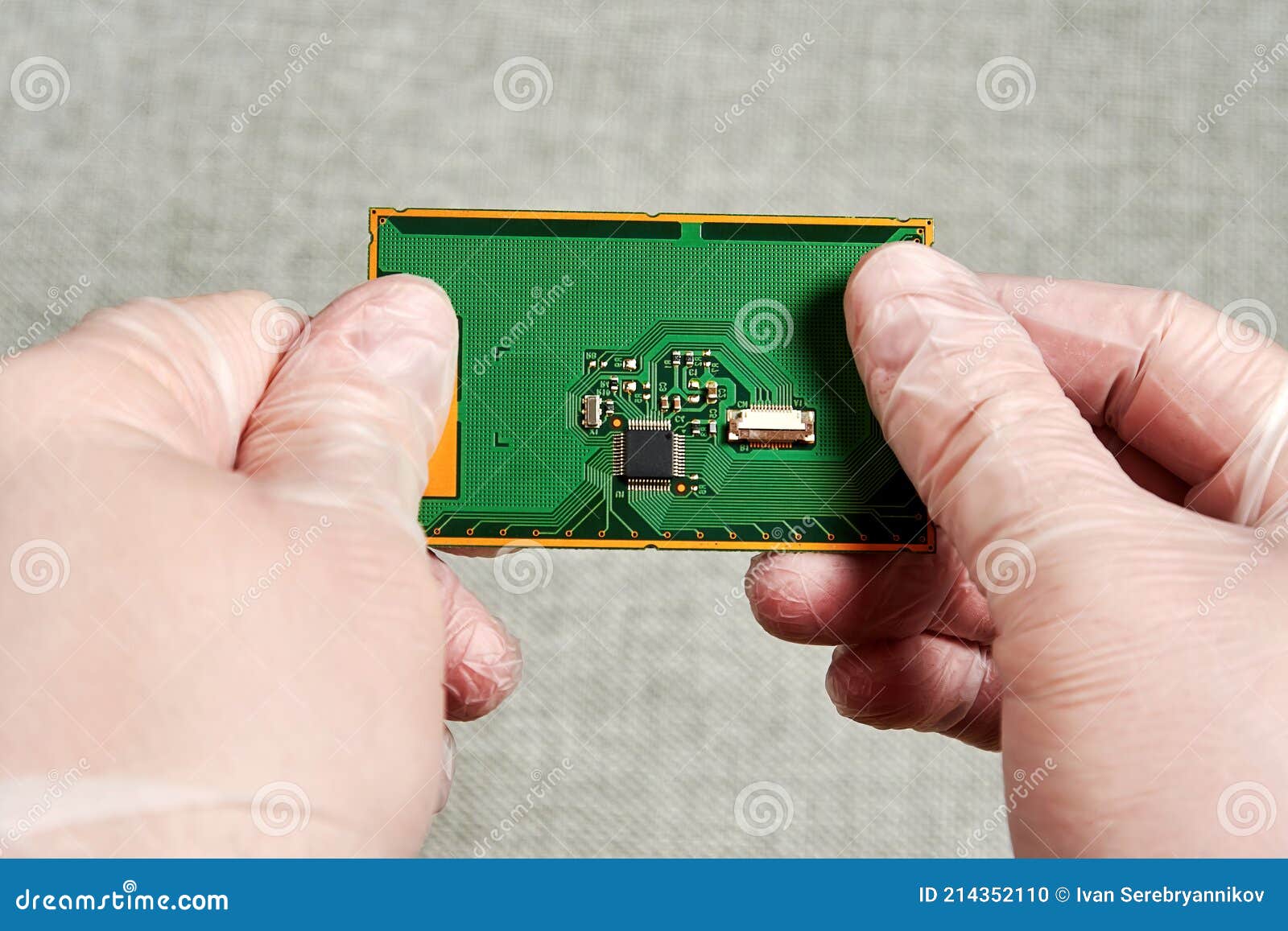 Engineer Working with PCB and Microchip in the Laboratory Stock Photo ...