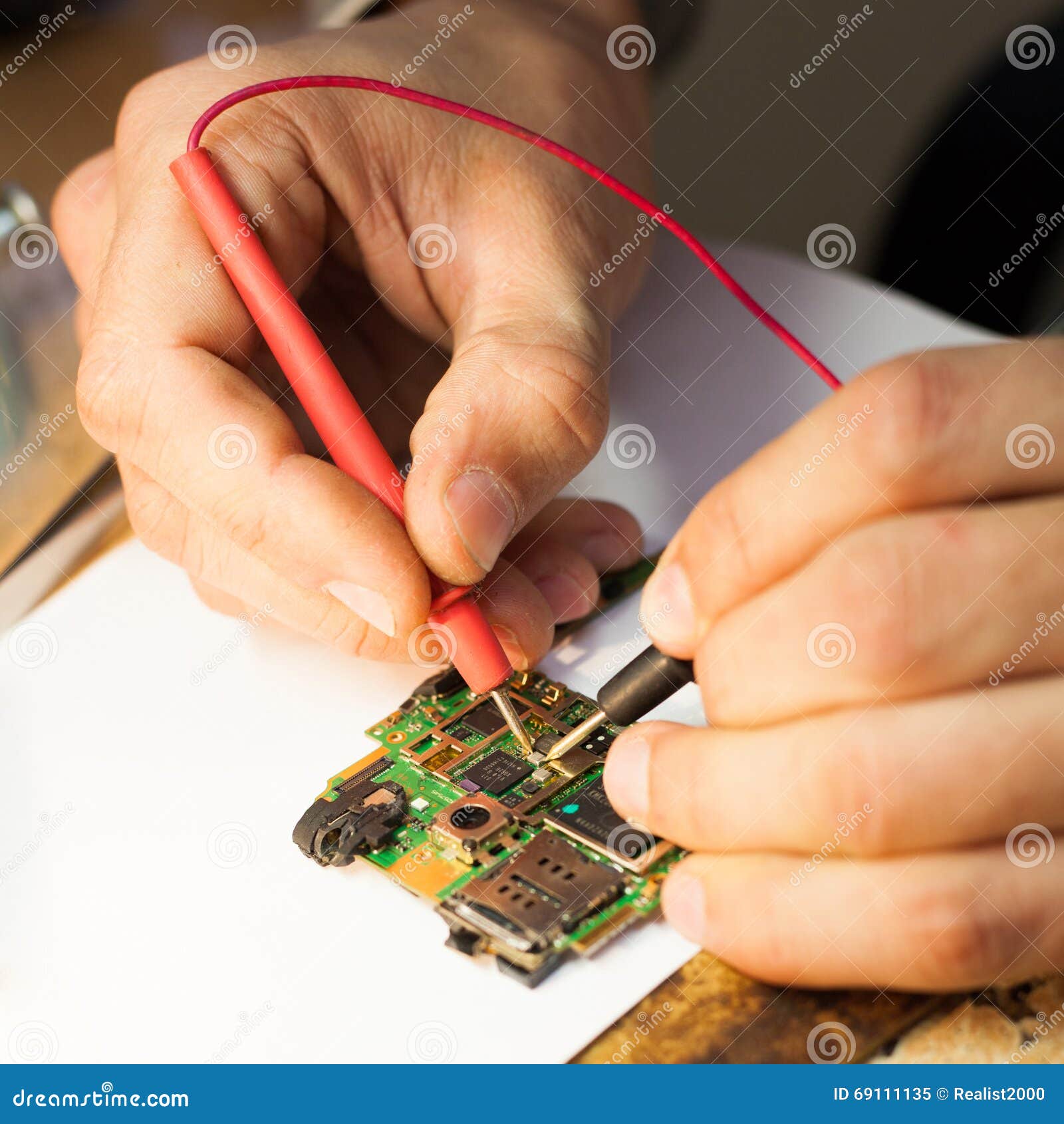 Engineer working with PCB stock image. Image of layout - 69111135