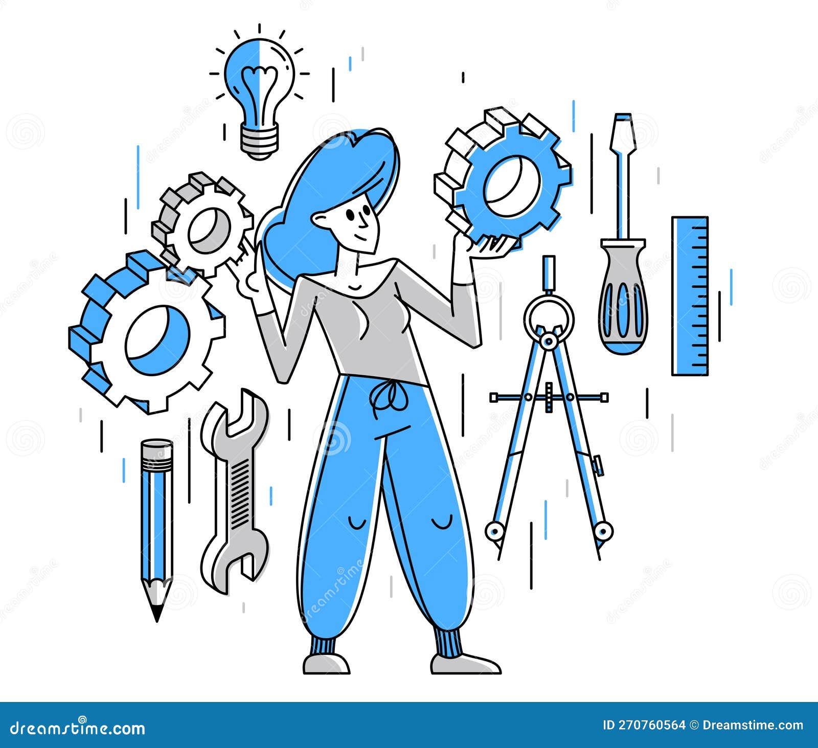 Engineer Working on a Project, Mechanic Specialist Doing His Job on ...