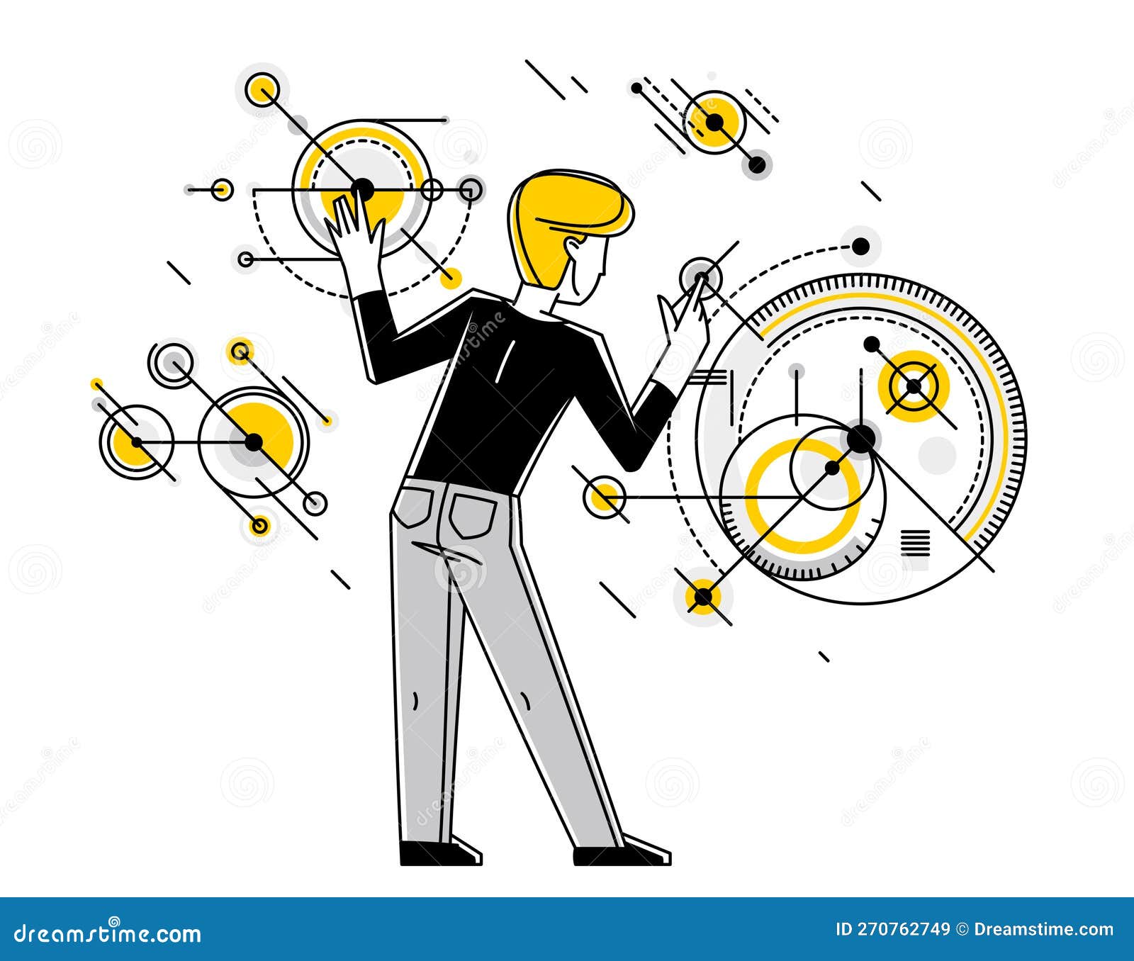 Engineer Working on a Project, Mechanic Specialist Doing His Job on ...