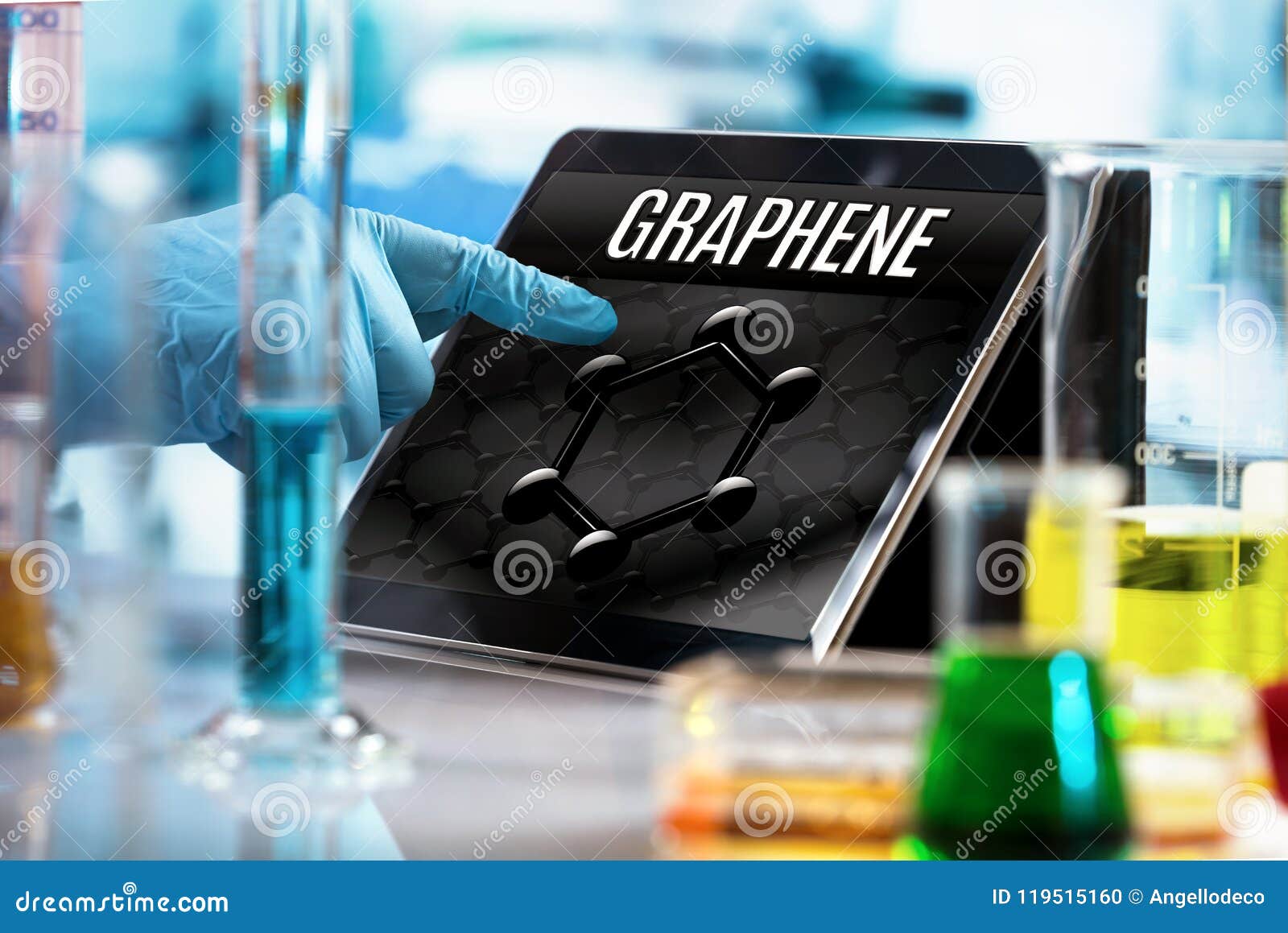 Engineer Working in the Research Laboratory with the Tablet and Stock ...