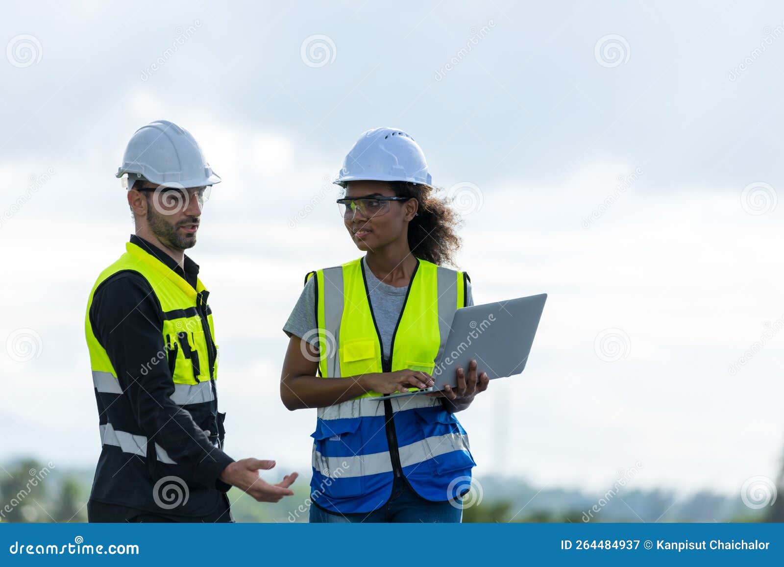 Engineer Working Setup Solar Panel at the Roof Top. Engineer or Worker ...