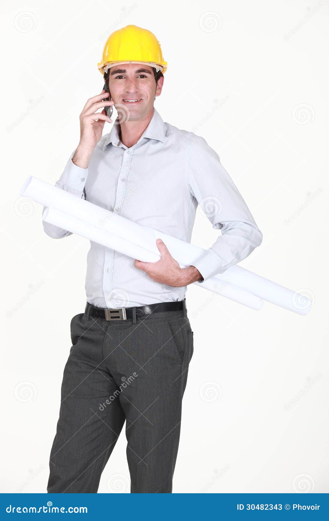 Engineer working on-site stock image. Image of helmet - 30482343