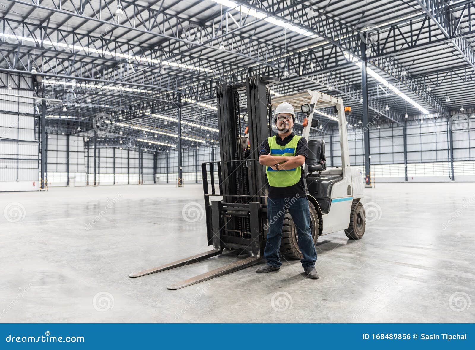 Engineer Working and Standing in Warehouse Stock Photo - Image of ...