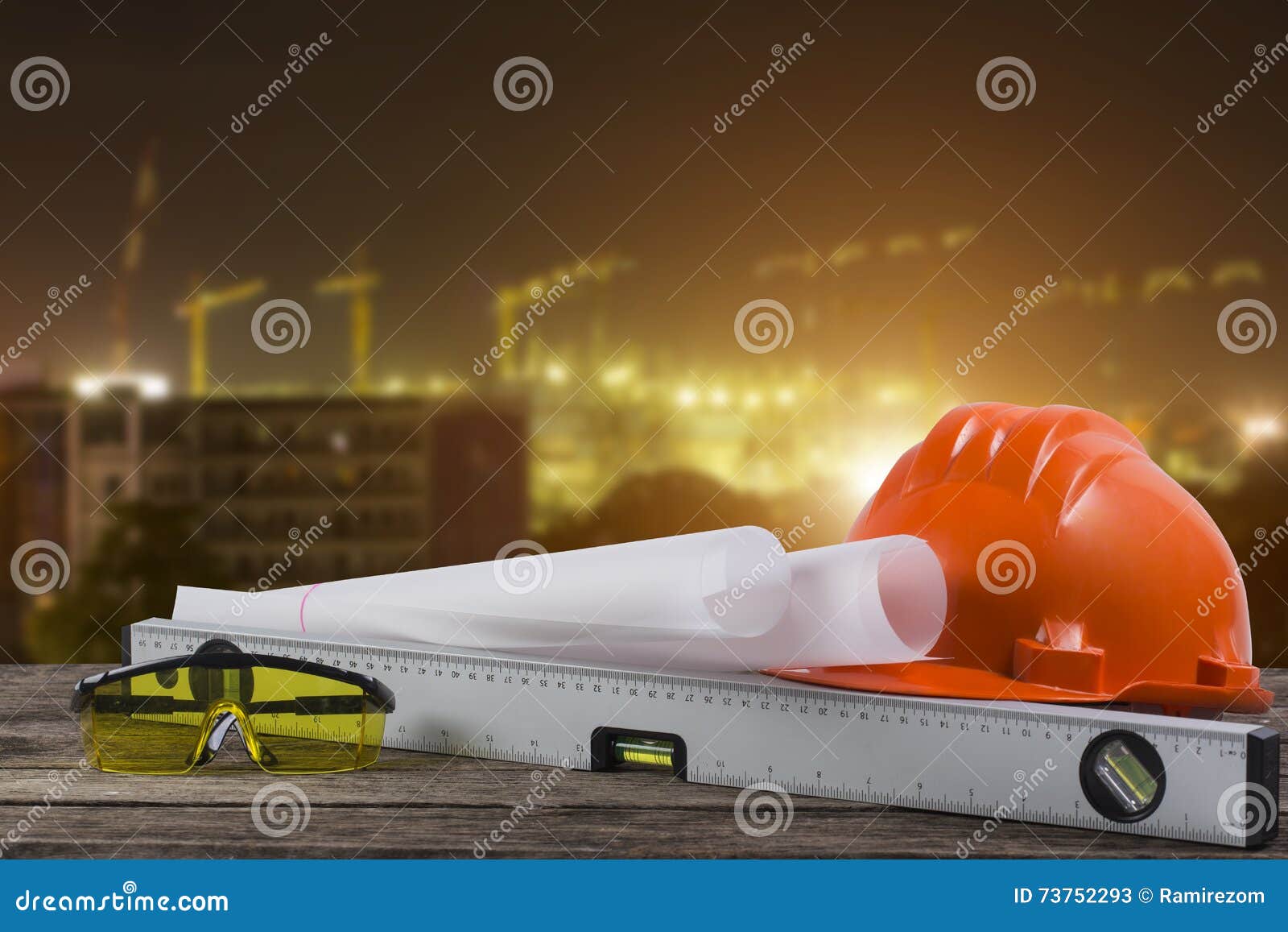 Engineer Working Table Plan and Blueprint Stock Image - Image of person ...