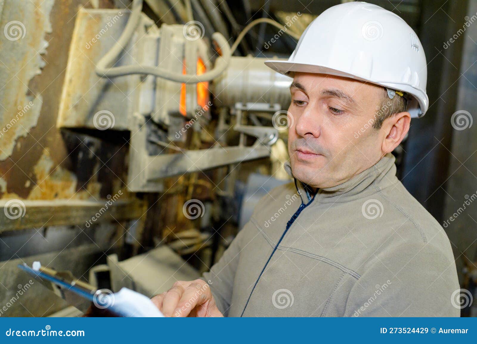 Engineer Working in Temperature Control Room Large Building Stock Image ...