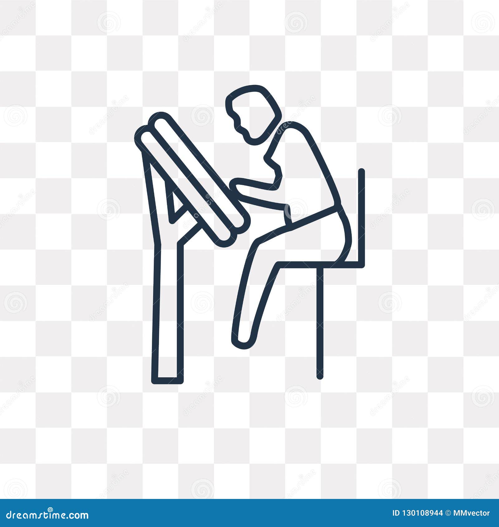 Engineer Working Vector Icon Isolated on Transparent Background, Linear ...