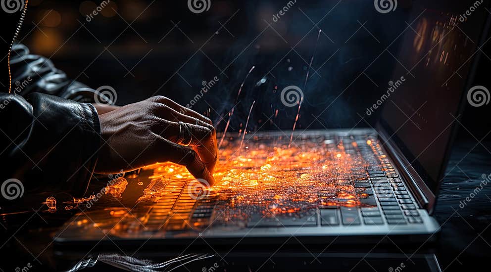 Engineer Working on the Visual Design with Holograms and Programs Stock ...