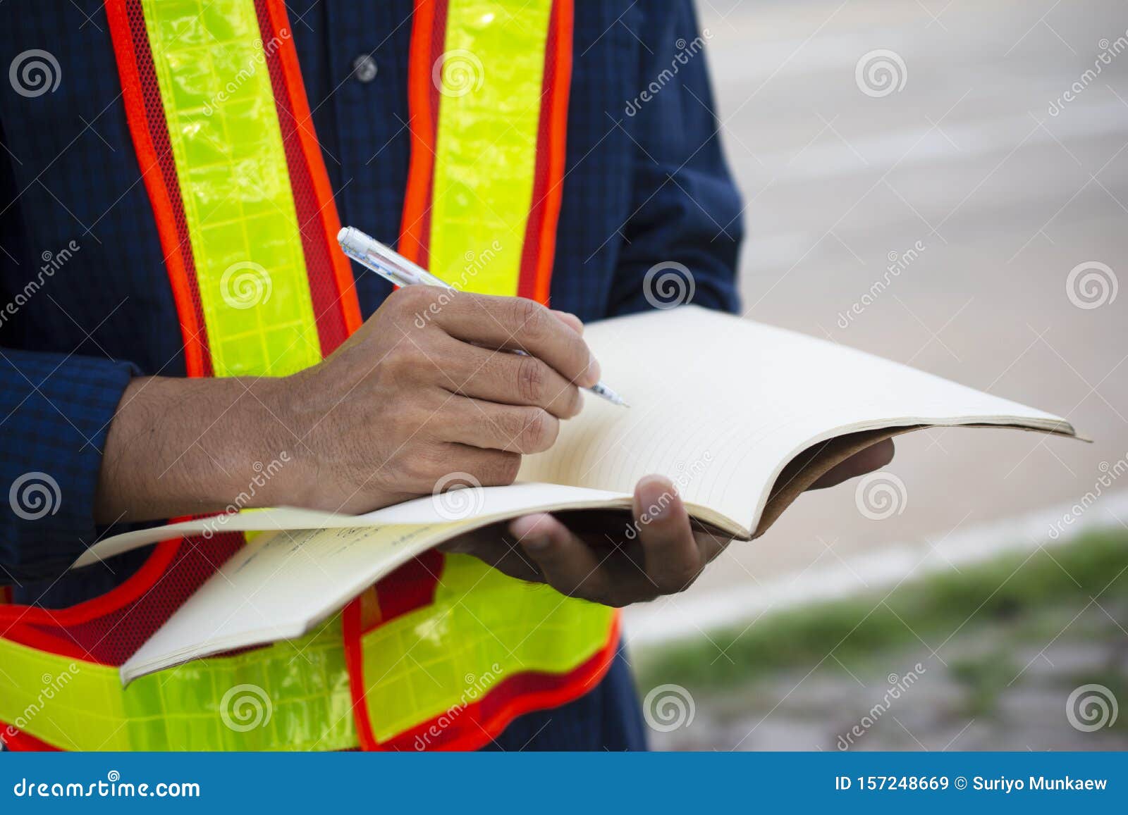 Engineer Write Take Note on Book for Planing Work Stock Image - Image ...