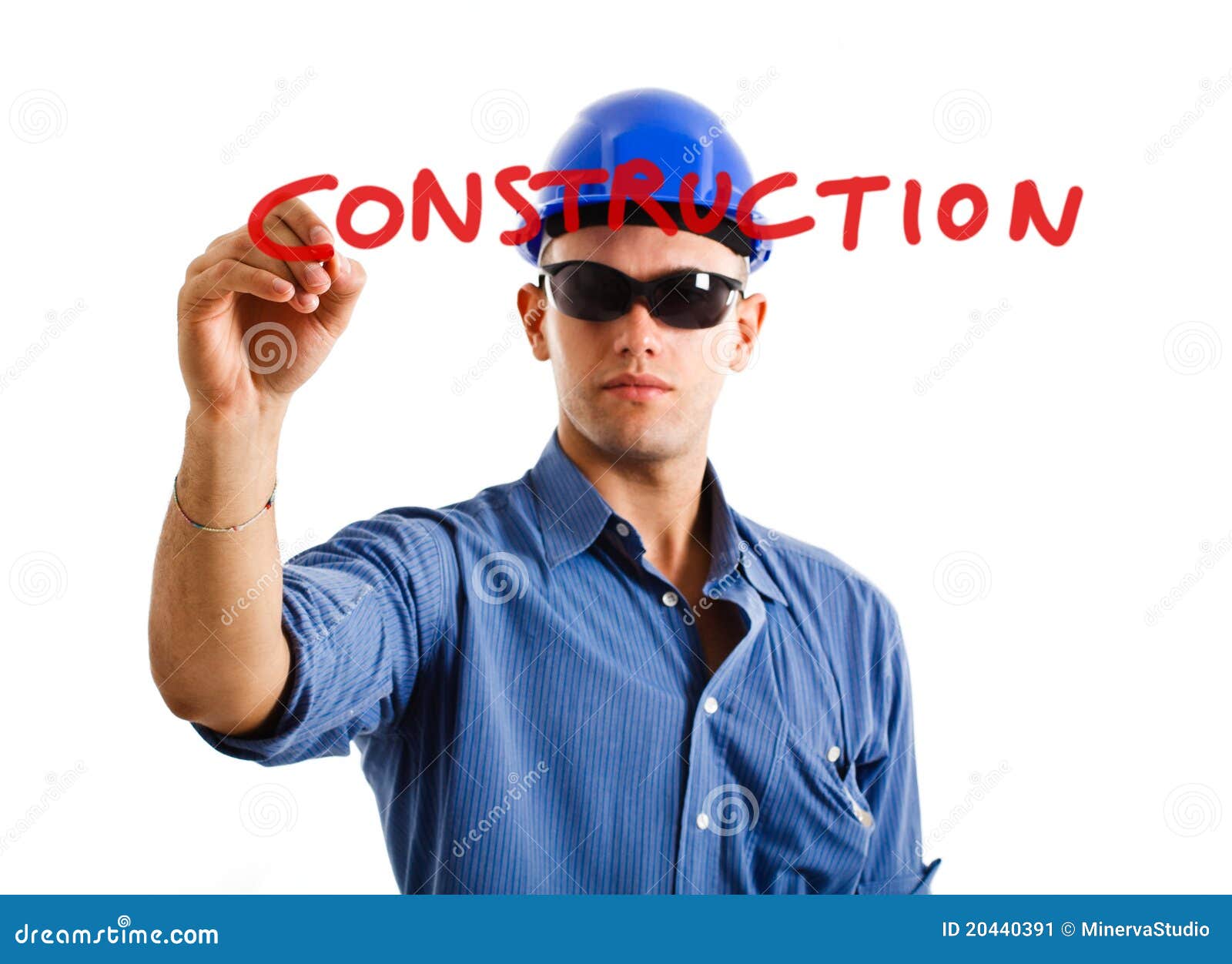 Engineer Writing on the Screen Stock Image - Image of steel, service ...