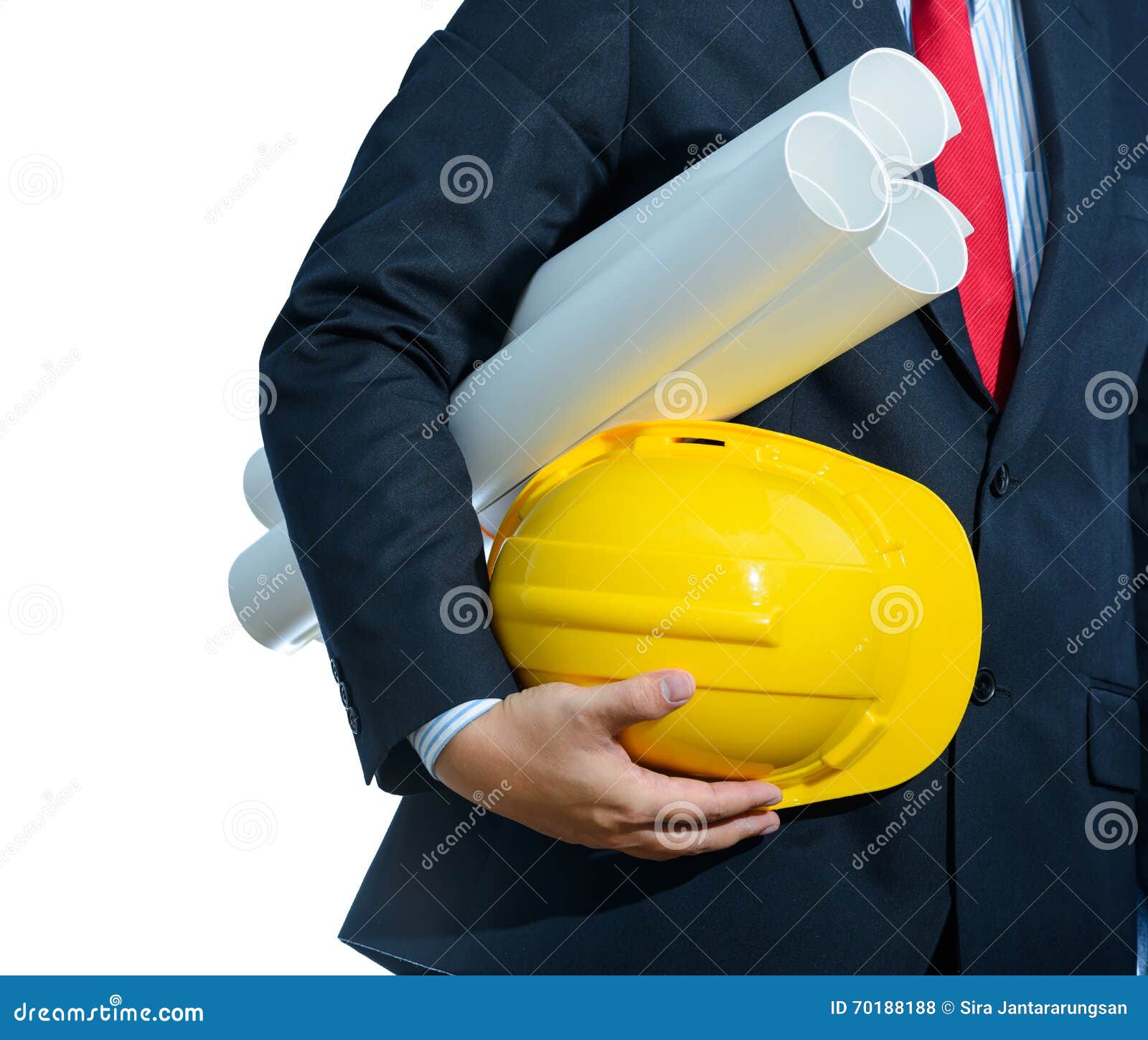 Engineer Yellow Helmet for Workers Security with Construction Pl Stock ...