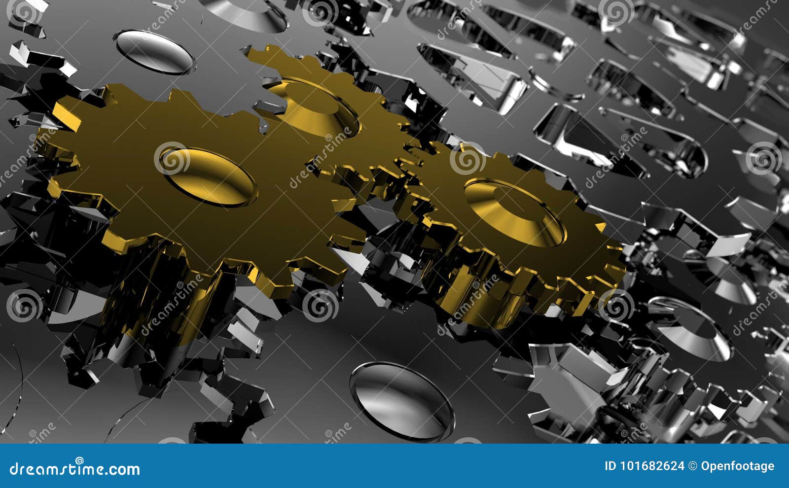 Engineered Mechanism with Rotating Parts and Connections. Inside an ...