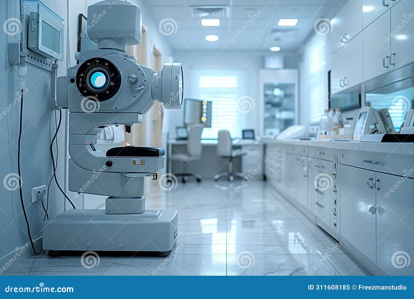 A Microscope is Sitting in the Middle of a Laboratory Stock ...