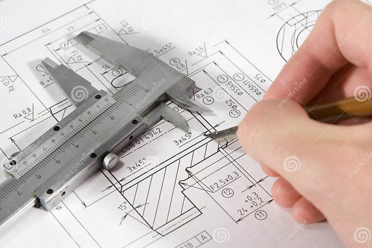 Engineering stock photo. Image of technical, caliper, hand - 6155930