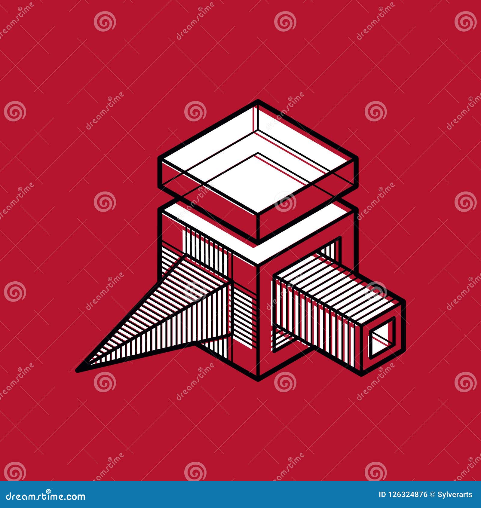 Engineering Abstract Shape, 3d Vector Polygonal Figure. Stock Vector ...