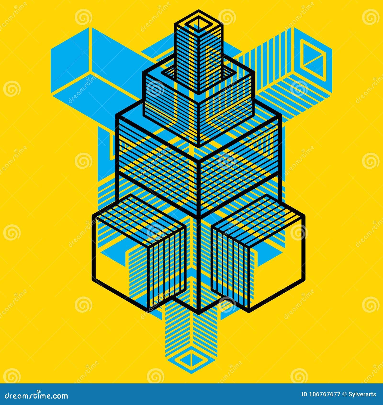 Engineering Abstract Shape, 3d Vector Polygonal Figure. Stock Vector ...