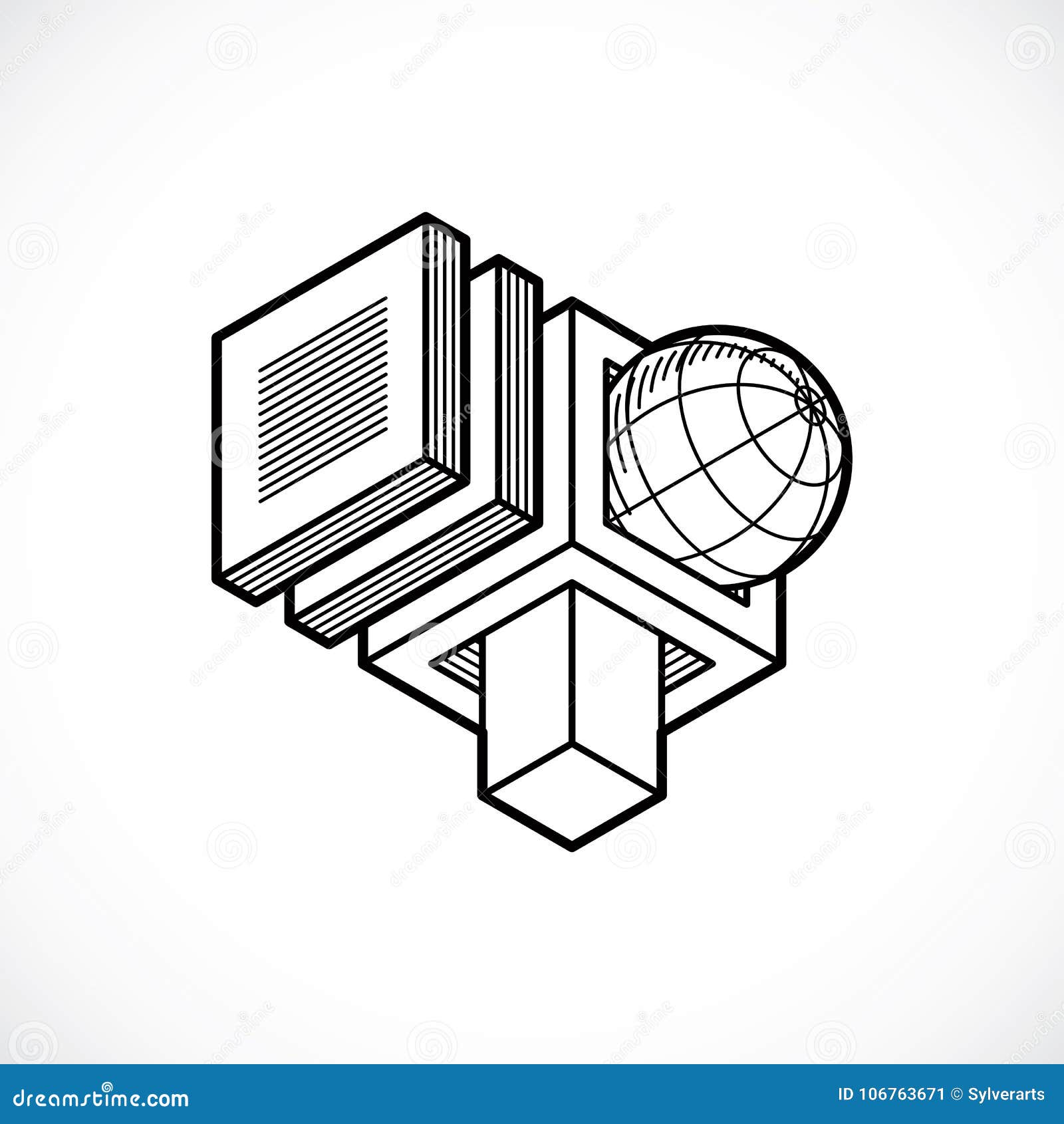 Engineering Abstract Shape, Vector Polygonal Figure. Stock Vector ...