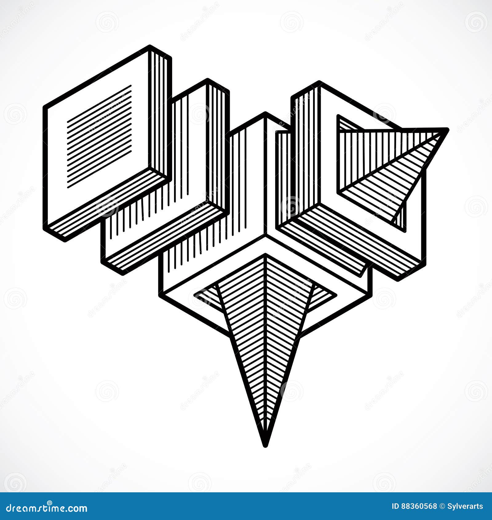 Engineering Abstract Shape, Vector Polygonal Figure. Stock Vector ...