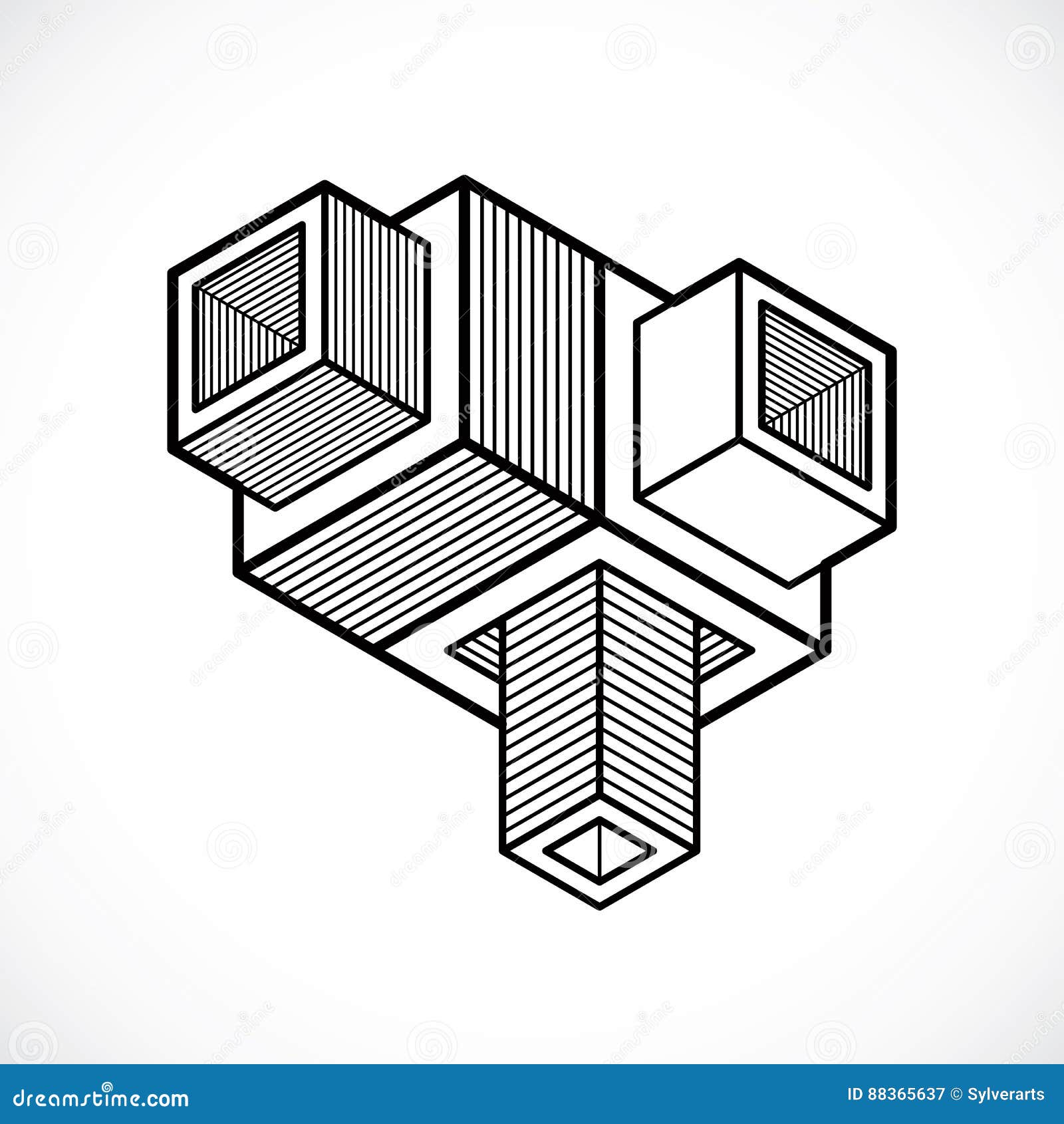 Engineering Abstract Shape, Vector Polygonal Figure. Stock Vector ...